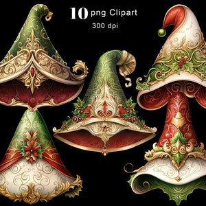 Christmas Elf Hats Clipart, Christmas Hat PNG Clip Art, Elf Graphics ...