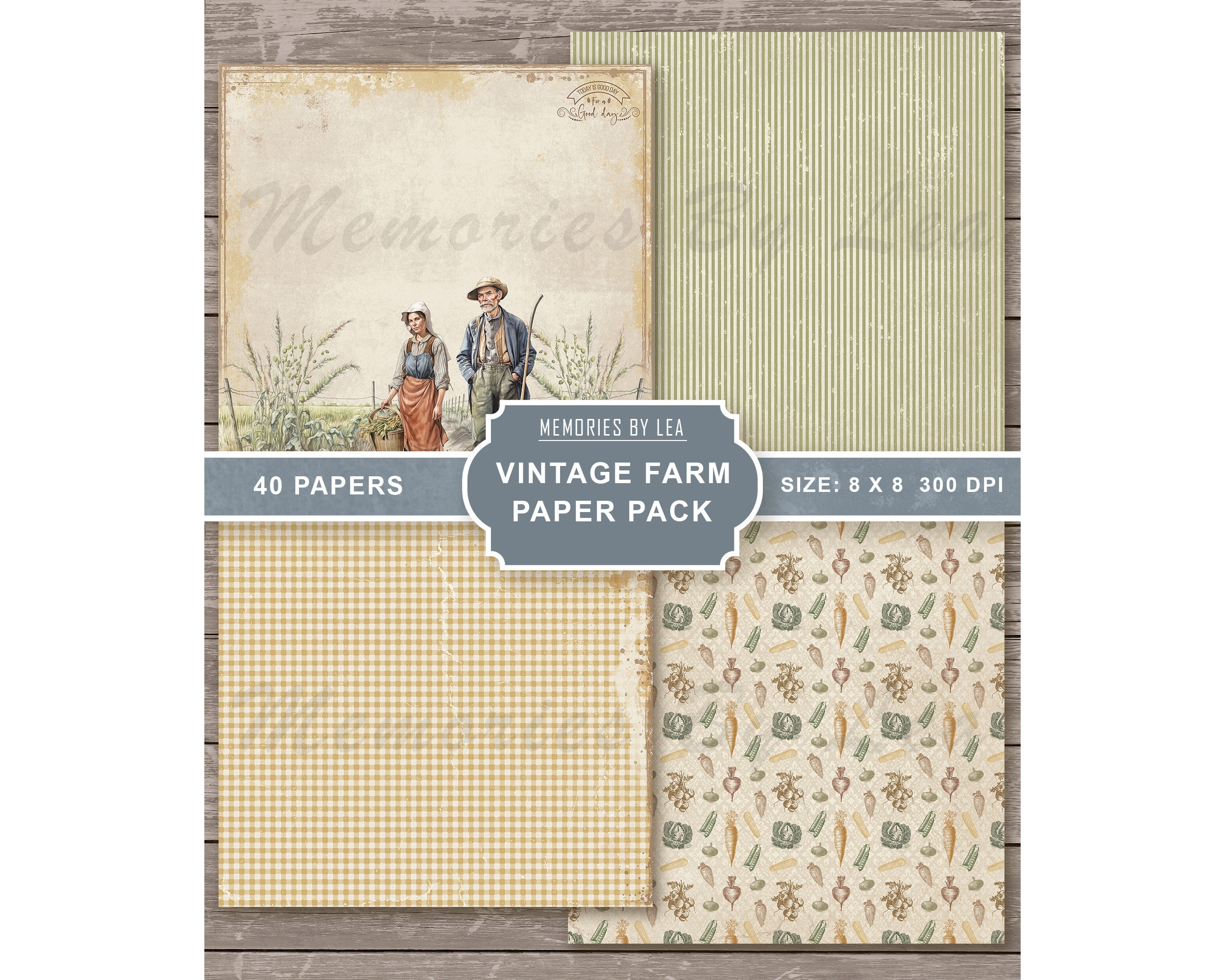 Vintage Farm Printable Digital Paper Pack, Farmhouse Digital ...