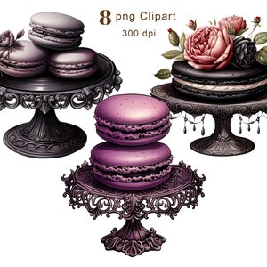 Gothic Macaron Clipart, French Macaron Vintage Style PNG Clipart ...