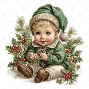 Sweet Christmas Baby Clipart: Holiday Baby Graphics for Cards ...