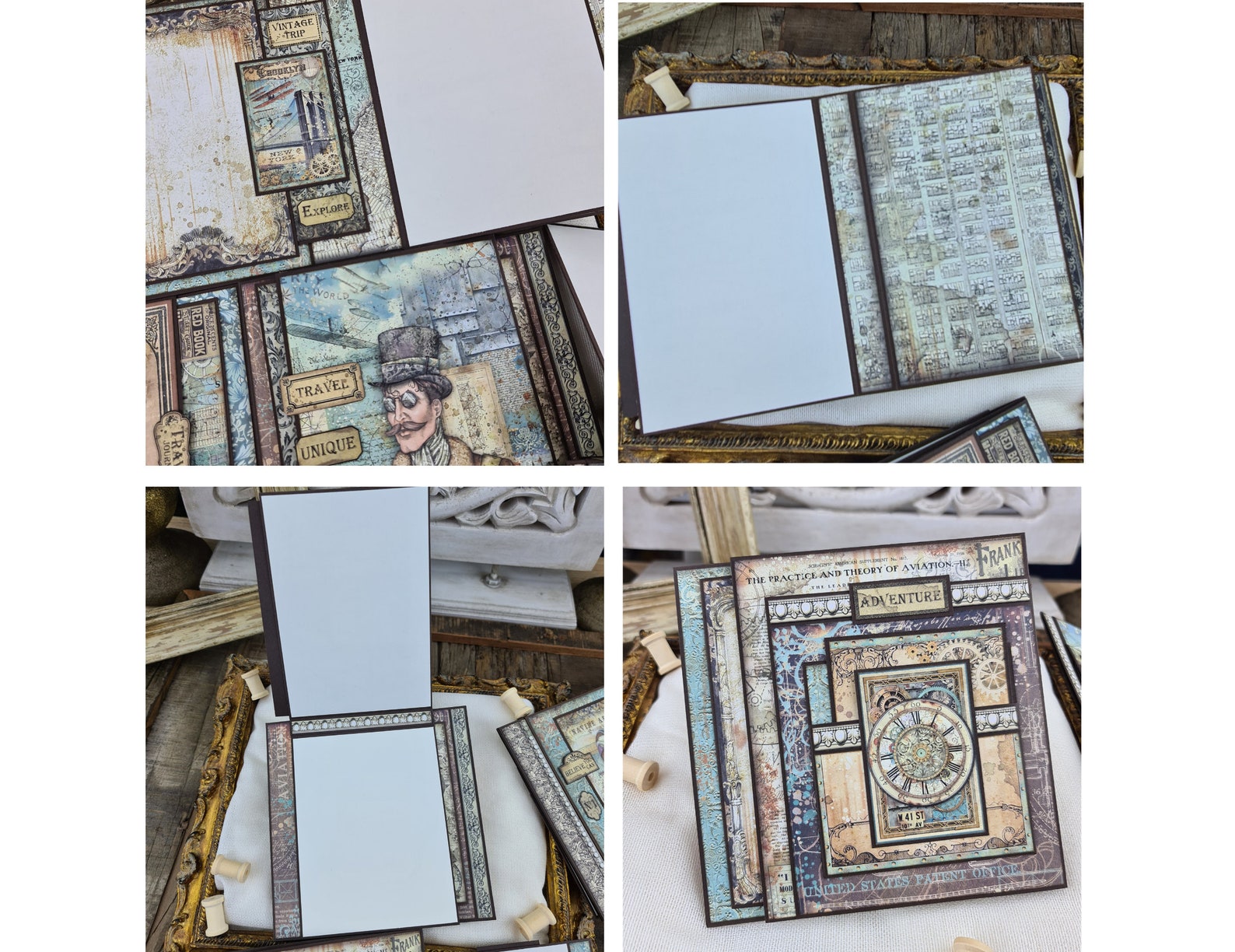 PDF TUTORIAL / Travel Themed (aviator) Mini Album Tutorial / Scrapbook ...
