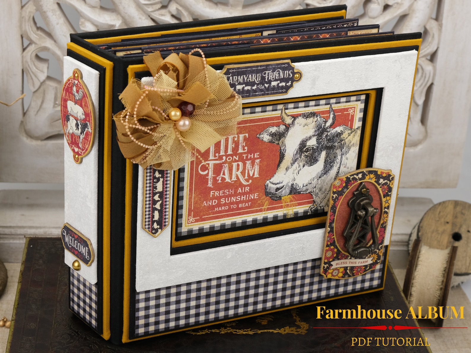 PDF TUTORIAL / Farmhouse Mini Album Tutorial / Scrapbook Tutorial - Etsy