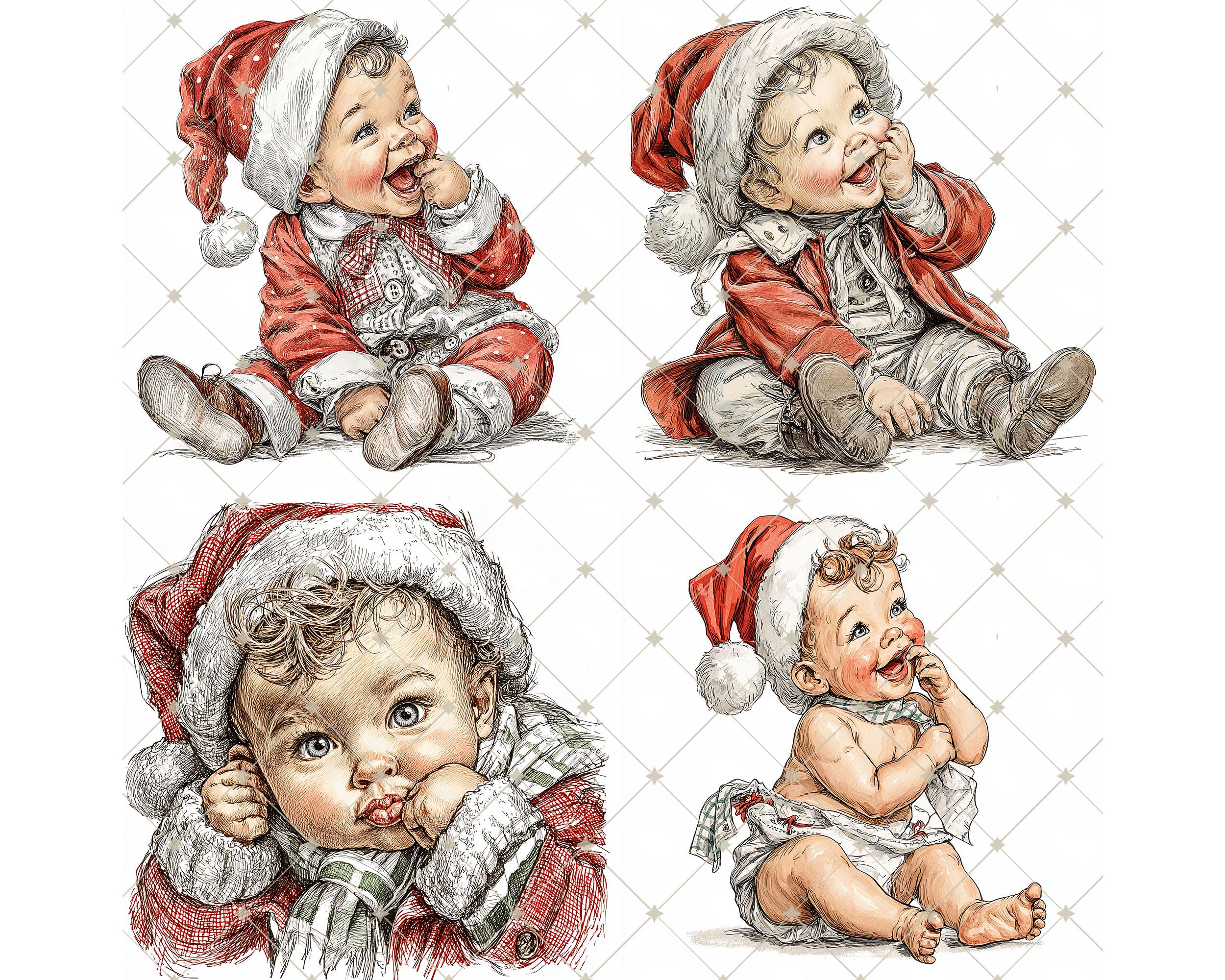 Santa Baby Clipart: Christmas Holiday Graphics (digital Download) - Etsy