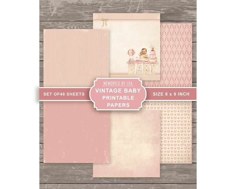 Vintage Baby Girl Printable Paper Pack Digital Paper Baby - Etsy