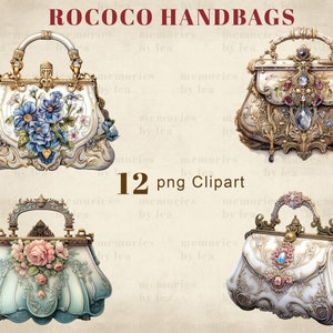 Vintage Rococo Handbags Clipart, Antique Handbag PNG Clipart, Vintage ...