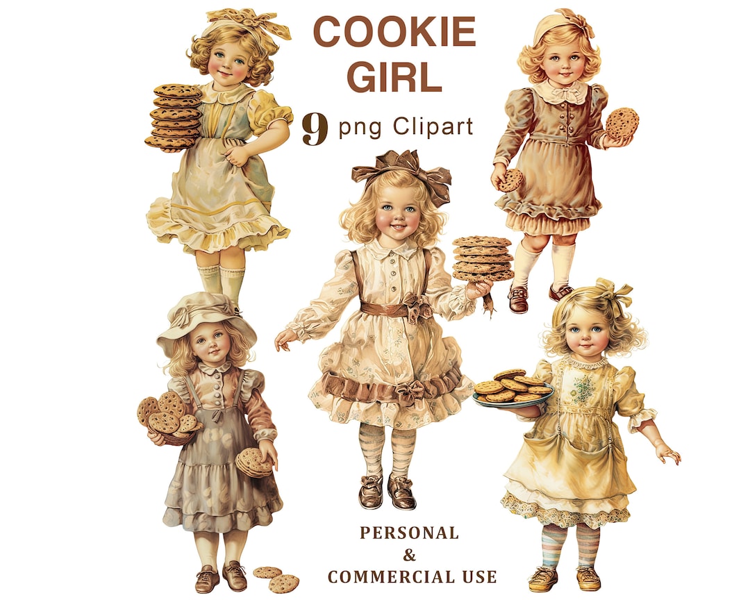 Cookie Girl Clipart, Girl With Cookies PNG Clipart, Baking, Pastry Girl ...