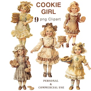 Cookie Girl Clipart, Girl With Cookies PNG Clipart, Baking, Pastry Girl ...