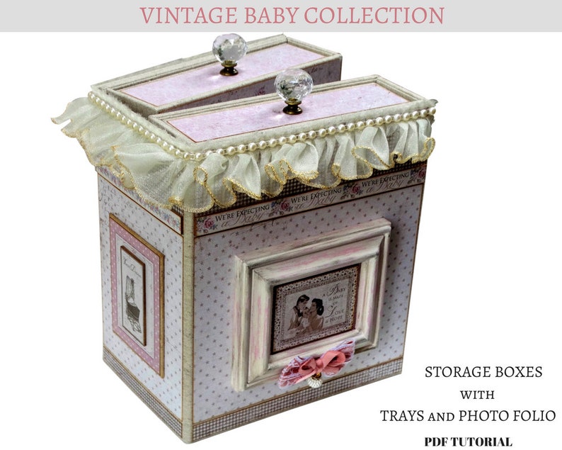 Vintage Baby Collection Storage Boxes With Trays and Photo - Etsy