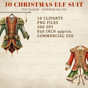 Christmas Elf Suit, Christmas Elf Outfit PNG Clip Art, Christmas Elf ...
