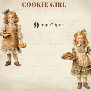 Cookie Girl Clipart, Girl With Cookies PNG Clipart, Baking, Pastry Girl ...