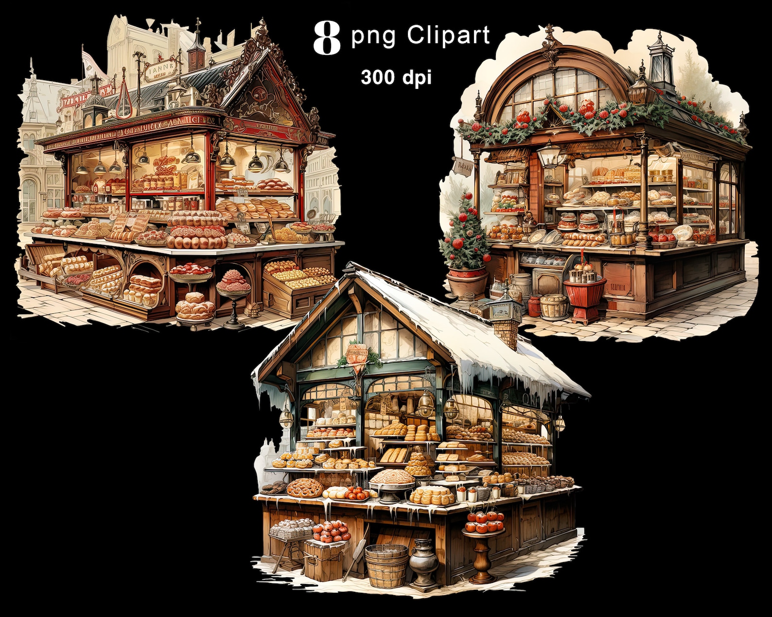 Christmas Market Clipart Winter Stall Christmas Shop PNG - Etsy