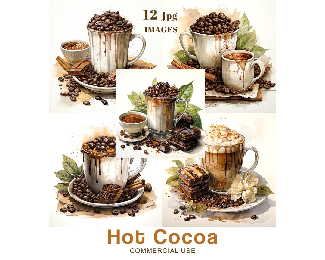 Cocoa Clipart, Hot Chocolate, Mug, Food, Drinks, Sweets JPG Graphics ...