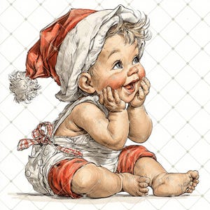 Santa Baby Clipart: Christmas Holiday Graphics (digital Download) - Etsy