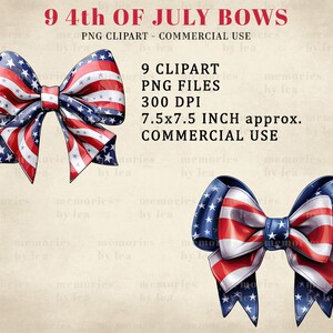 4th of July Bow Clipart, American Independence Day PNG Clipart ...