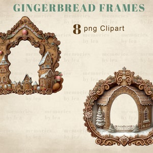 Vintage Gingerbread Frames, Png Christmas Clipart Set, Scrapbook ...