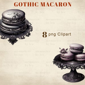 Gothic Macaron Clipart, French Macaron Vintage Style PNG Clipart ...