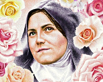 St. Therese of Lisieux, the Little Flower C Catholic Saint Fine Art ...