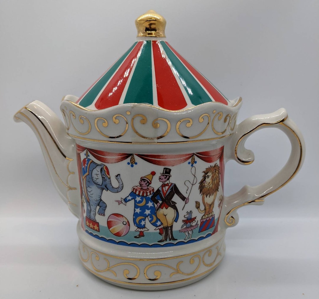 Vintage Sadler Edwardian Entertainments Circus Teapot-staffordshire ...