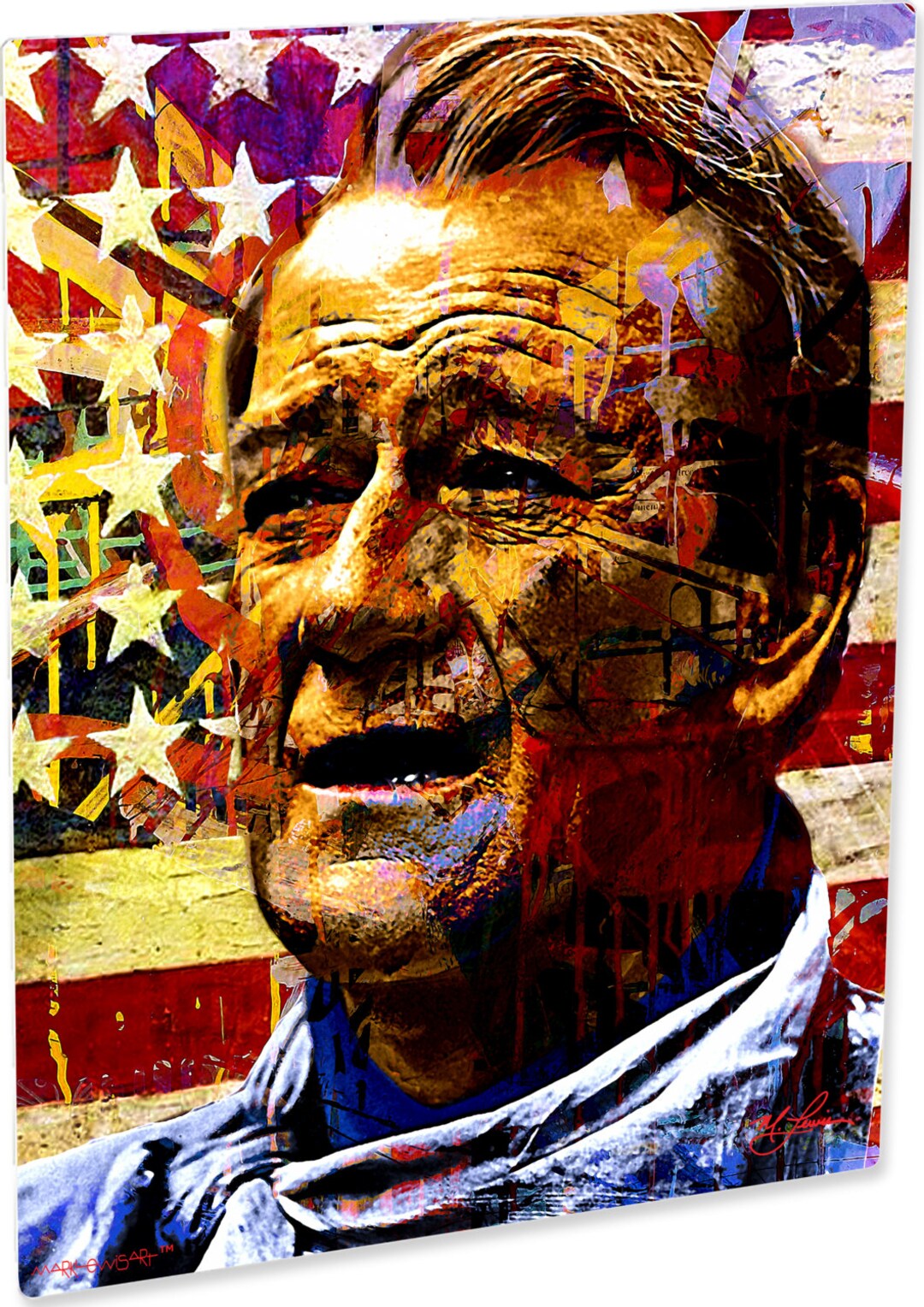 John Wayne Wall Art Print on Aluminum Signed by Mark Lewis ® - Vibrant ...