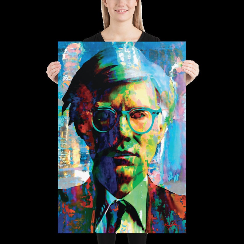 Hand-signed Vibrant Andy Warhol Wall Art Poster by Renowned Artist Mark ...