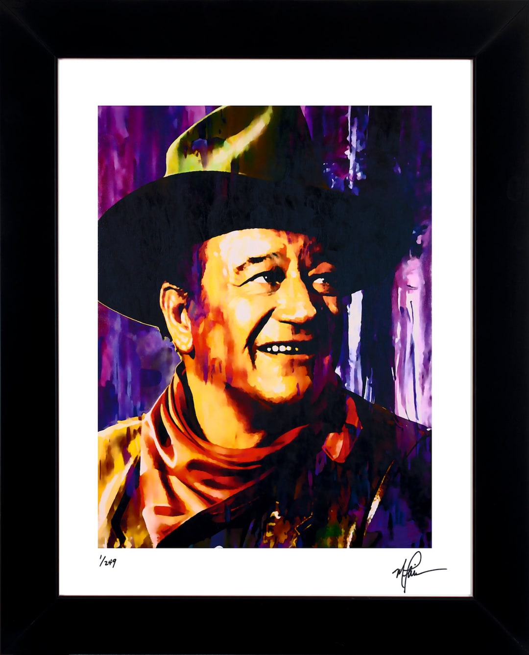 John Wayne Art Print Abstract Artwork Signed Framed Print Art by Mark ...