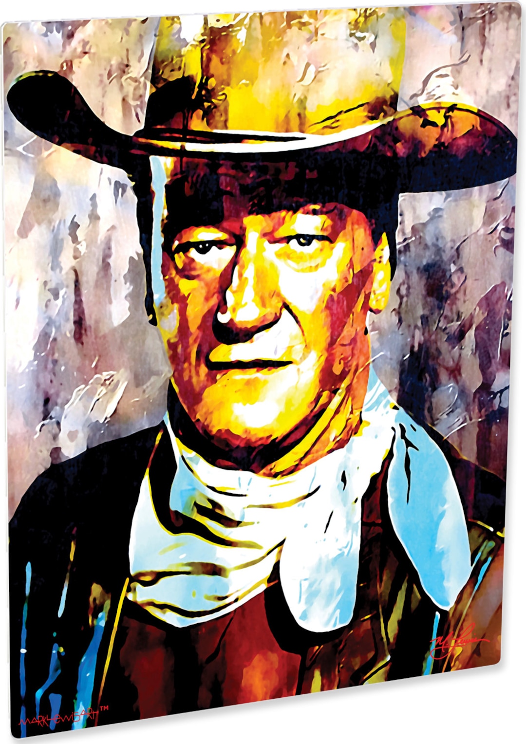 John Wayne Wall Art Print on Aluminum Signed by Mark Lewis ® - Vibrant ...