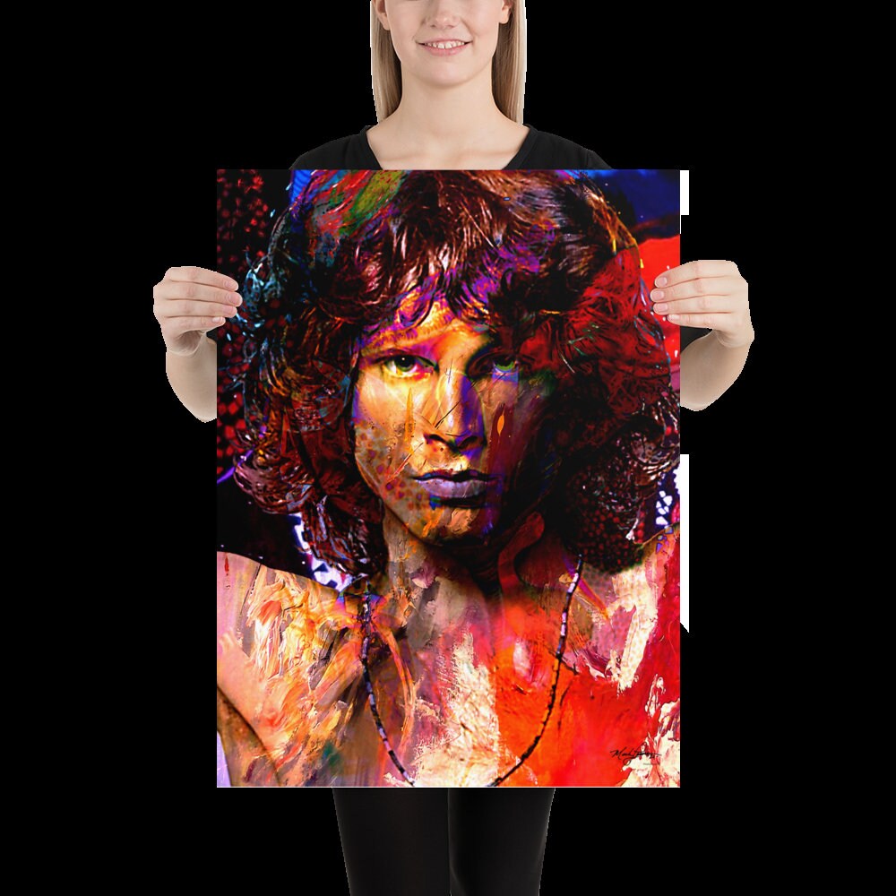 Hand-signed Vibrant Jim Morrison Wall Art Poster by Renowned Artist ...