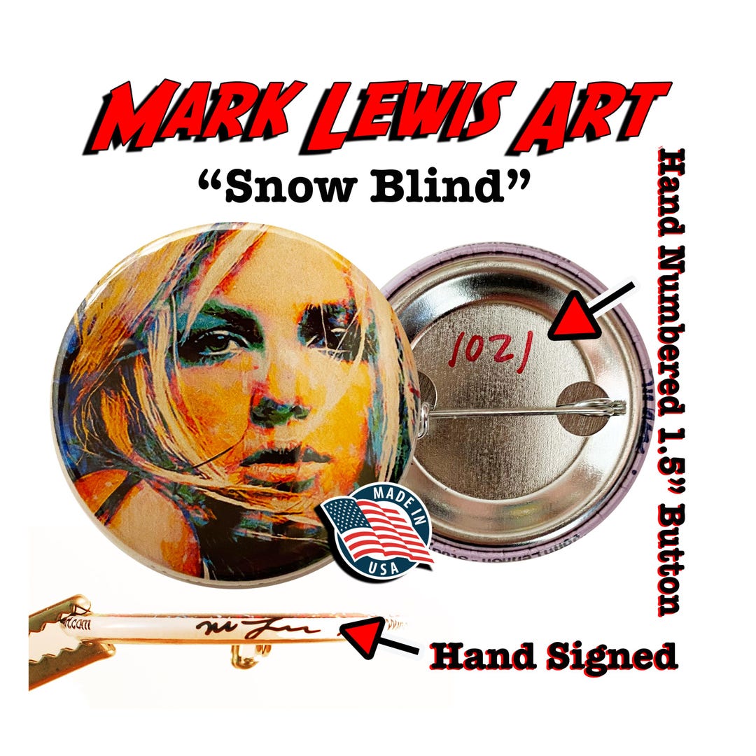 Britney Spears Pin Back Button | 1.5 Inch Hand-signed & Numbered by ...