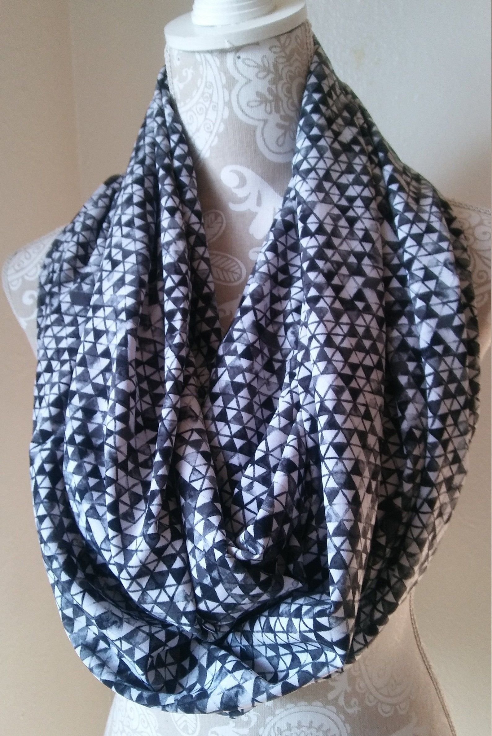 Womens Chiffon Infinity Scarf, Womens Scarves, Printed Scarf, Long ...