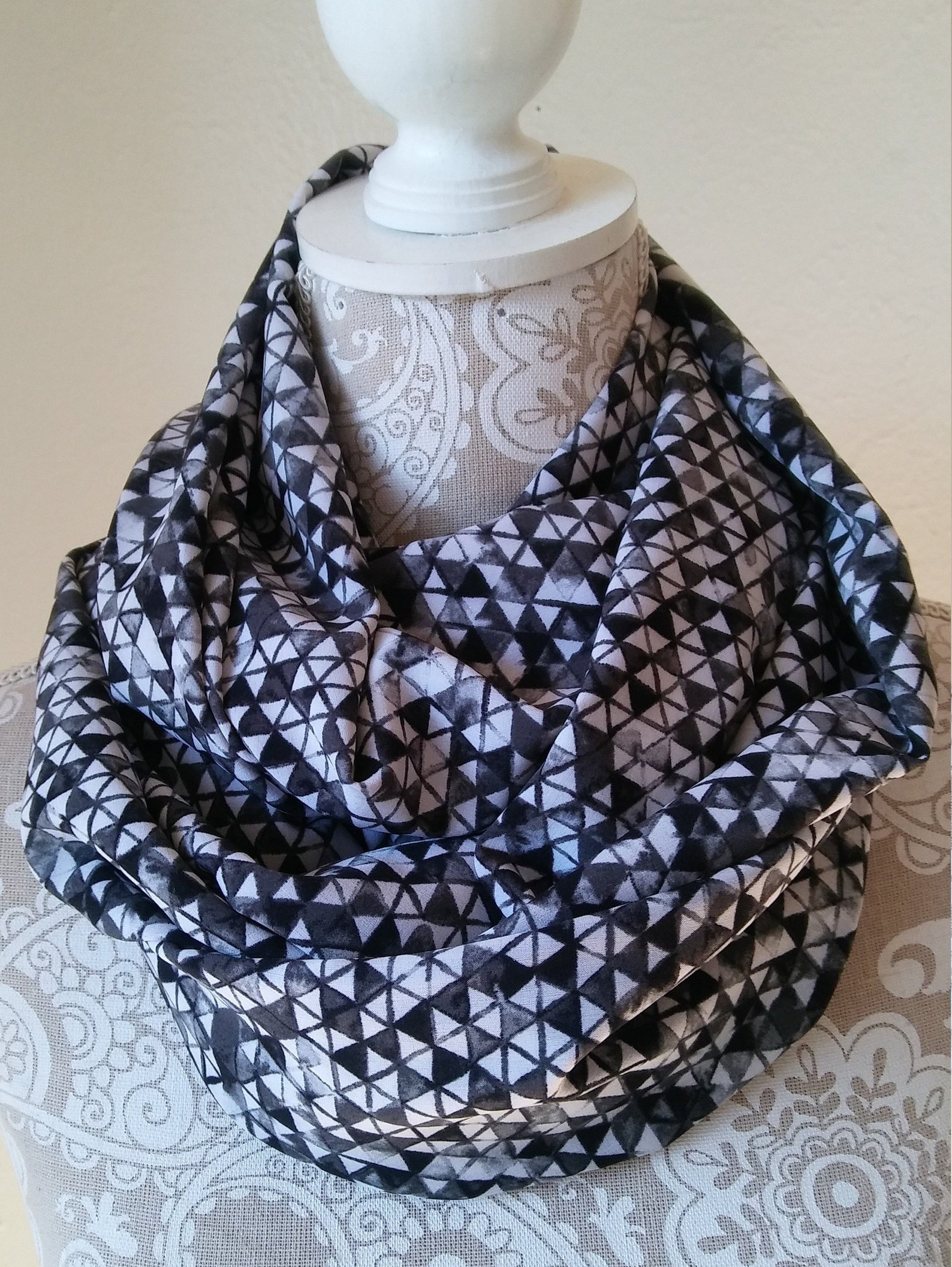 Womens Chiffon Infinity Scarf, Womens Scarves, Printed Scarf, Long ...