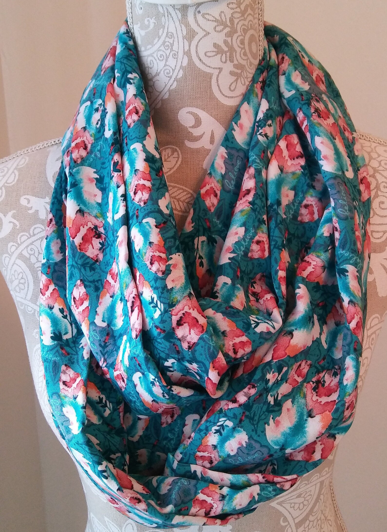 Colorful feather scarf Printed scarf Women's scarf | Etsy