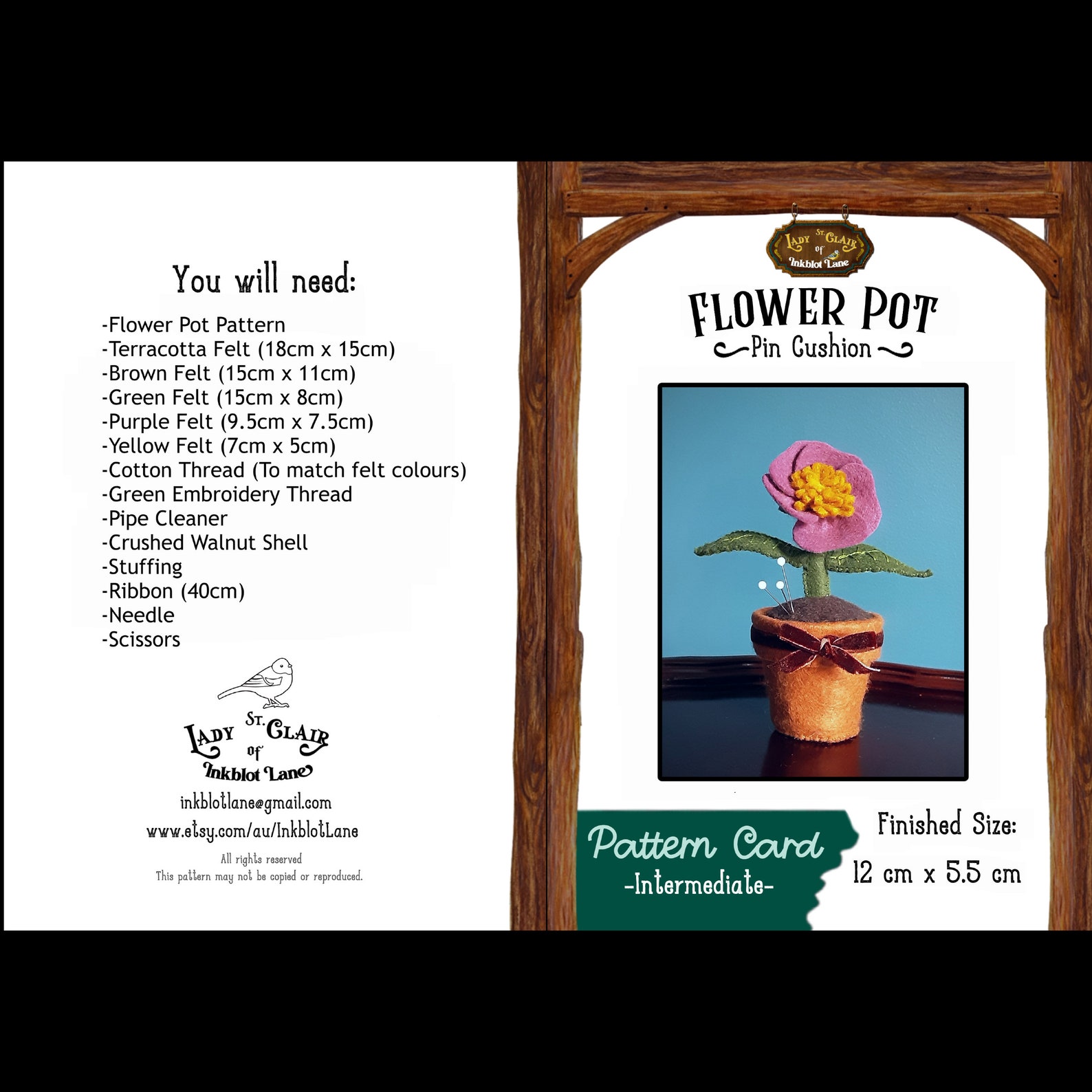 Flower Pot Pin Cushion SEWING PATTERN & Tutorial PDF Instant - Etsy