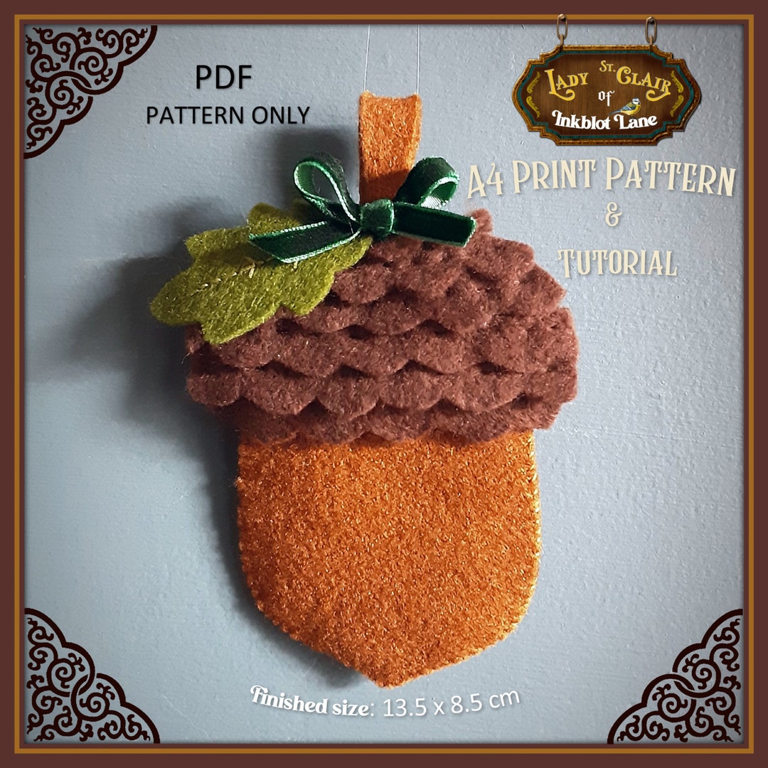 Hanging Acorn Gift Card Pouch SEWING PATTERN & Tutorial PDF Instant ...