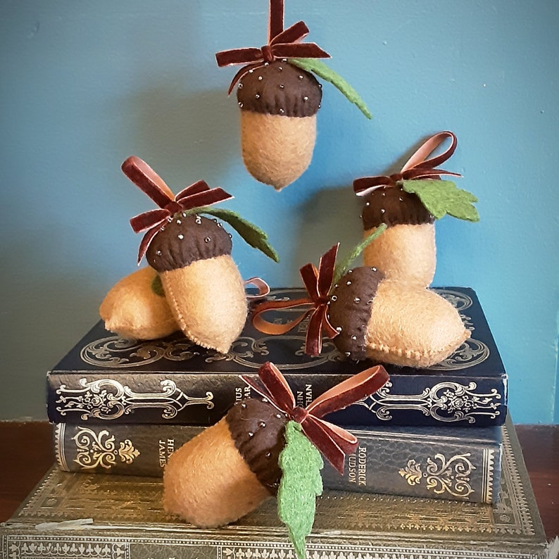 Festive Acorn Felt Ornament SEWING PATTERN & Tutorial PDF Instant ...