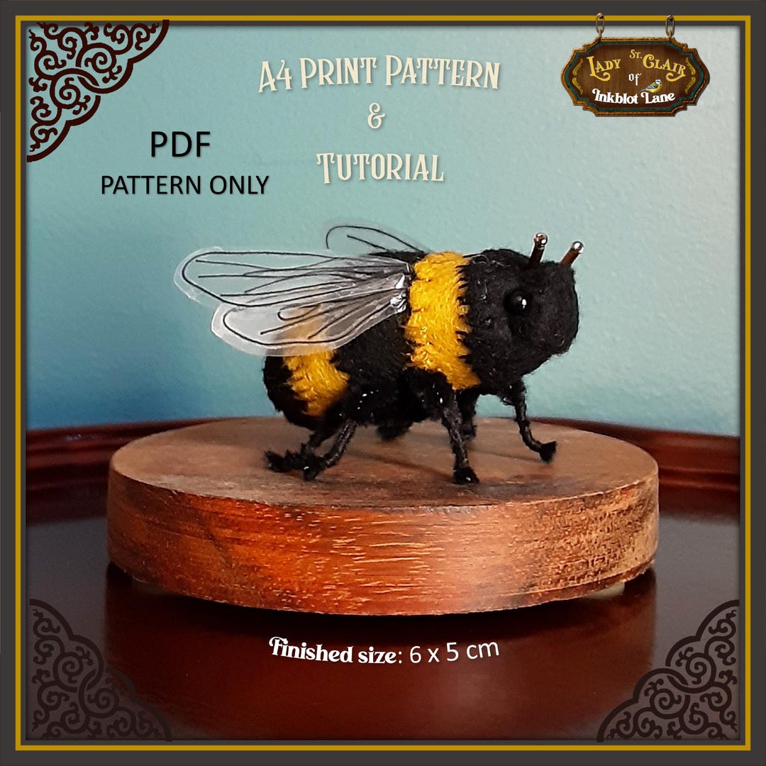 Bumble Bee Felt Friend SEWING PATTERN & Tutorial PDF Instant Download ...