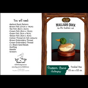 Mallard Duck Pin Cushion SEWING PATTERN & Tutorial PDF Instant Download ...