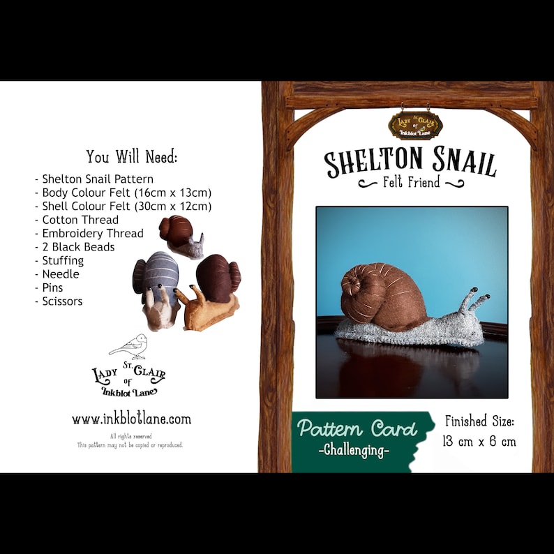 Shelton Snail Felt Friend SEWING PATTERN & Tutorial PDF - Etsy