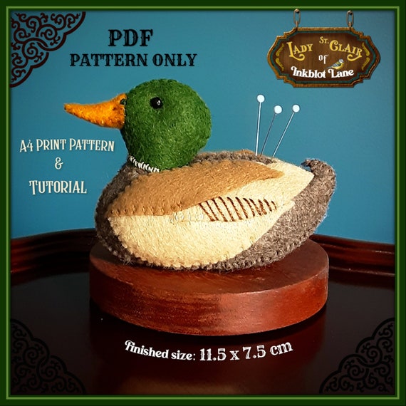 Mallard Duck Pin Cushion SEWING PATTERN & Tutorial PDF Instant - Etsy