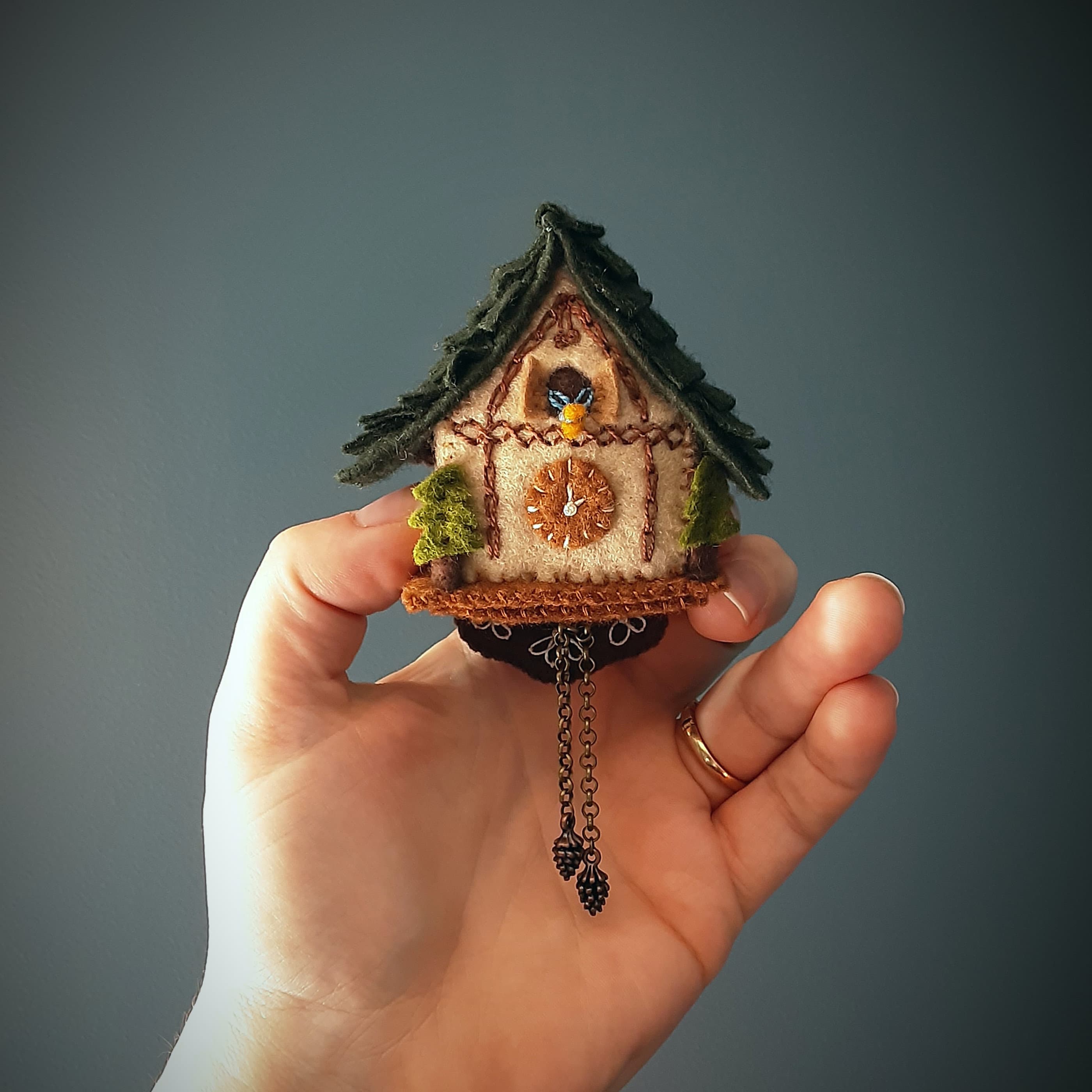 Cuckoo Clock Brooch SEWING PATTERN & Tutorial PDF Instant Download Lady ...