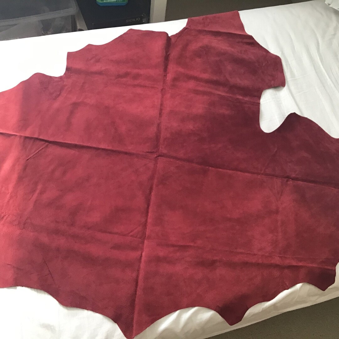 Pig Skin Leather Suede Hides Burgundy-red Large Soft Hides - Etsy