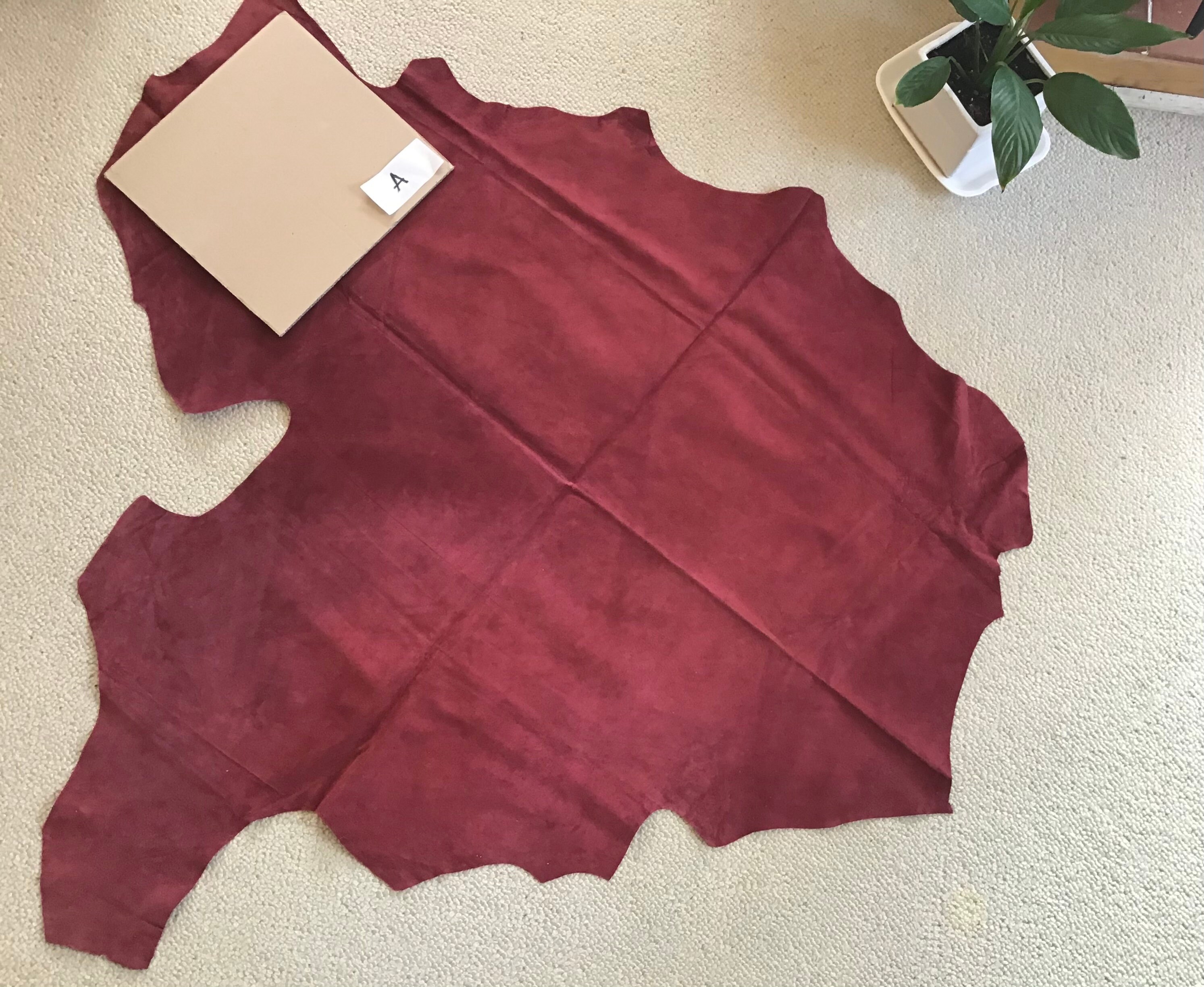 Pig Skin Leather Suede Hides Burgundy-red Large Soft Hides - Etsy Canada