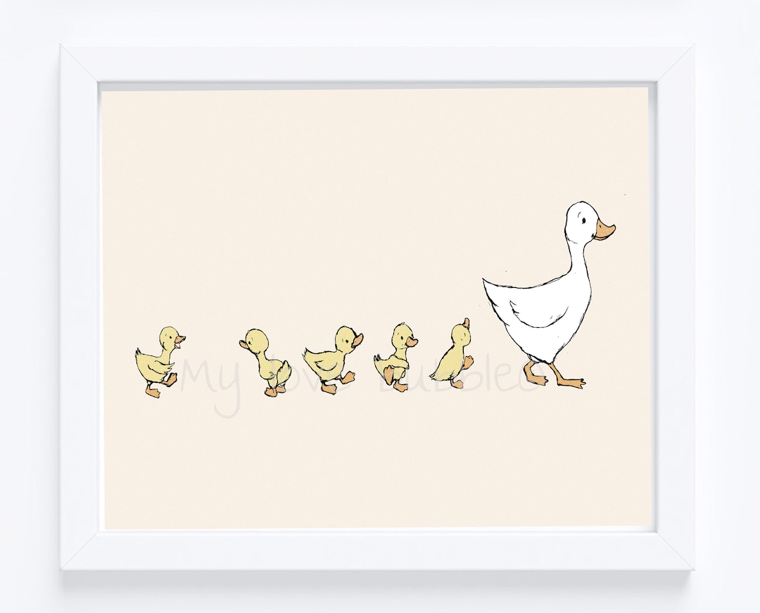 Nursery Print - INSTANT DOWNLOAD - Ducks - Baby Art Decor - 5 Little ...