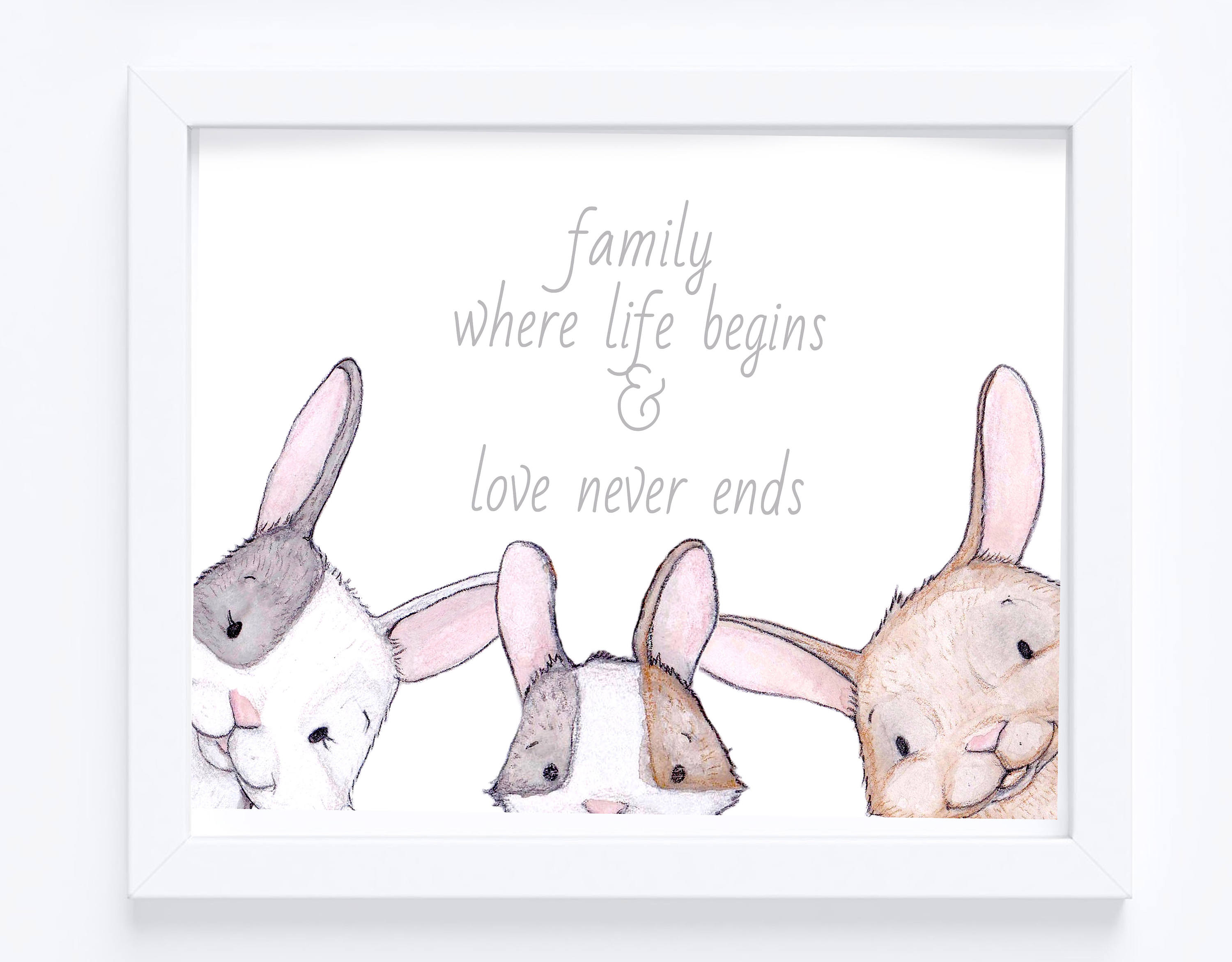 Nursery Art Rabbit Family Illustration Childrens Wall Art - Etsy UK
