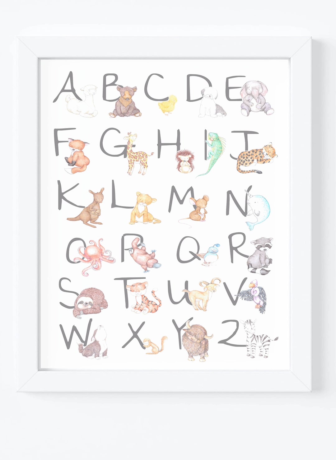 INSTANT DOWNLOAD - Animal Alphabet Nursery Art Print, Animal ...