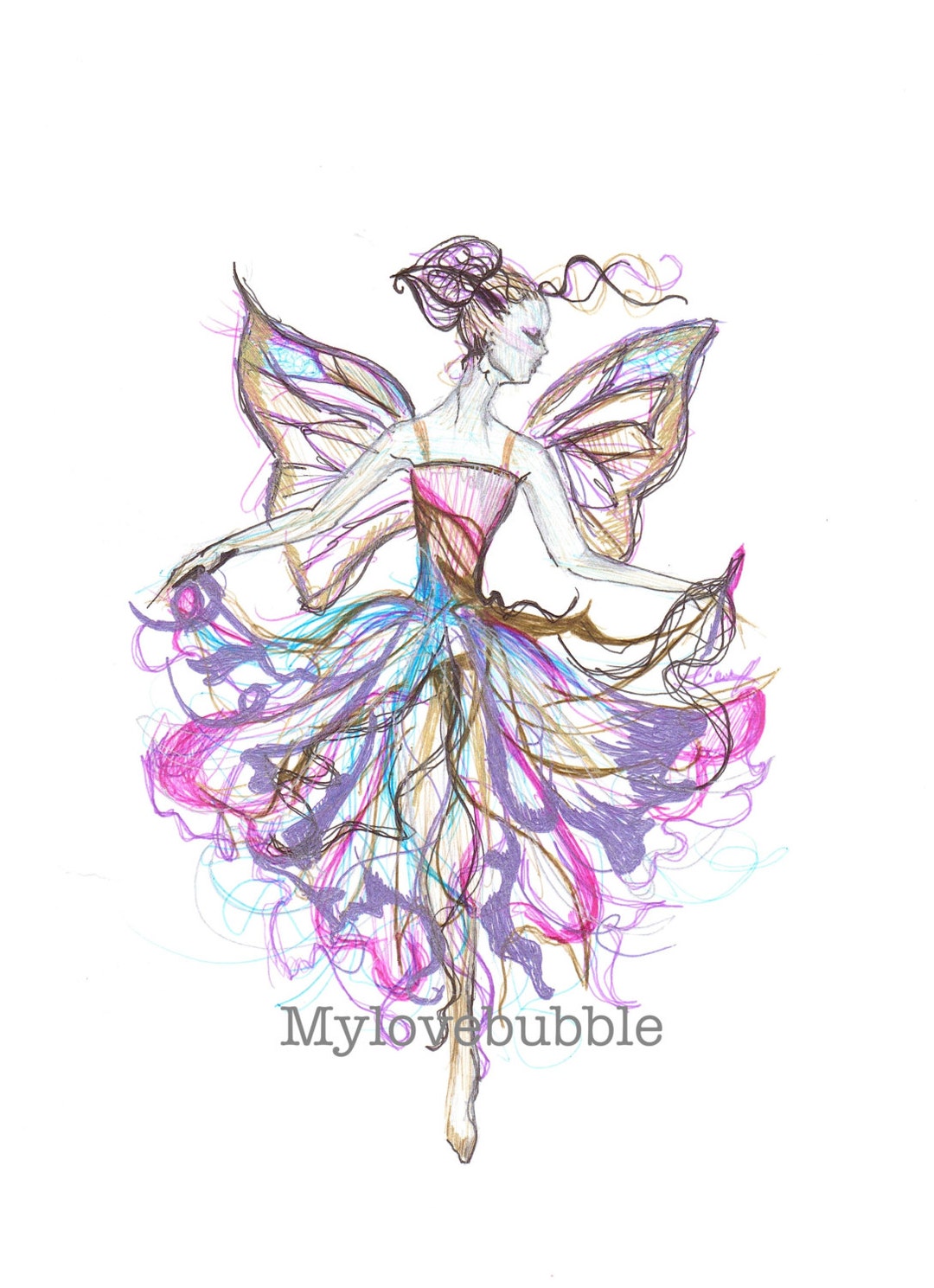 INSTANT DOWNLOAD Dancing Fairy, Illustration, Wall Art, Girls Room ...