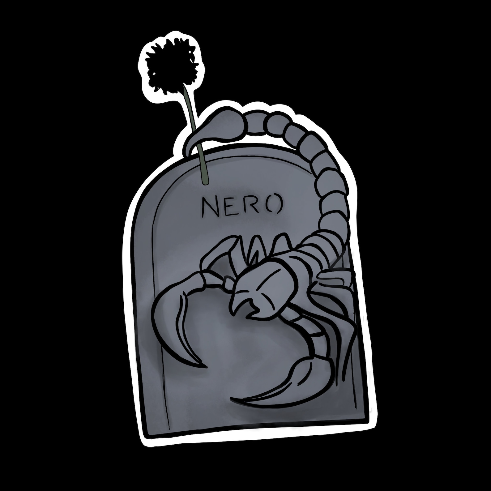 Nero's Gravestone // Wednesday Sticker Preorder - Etsy