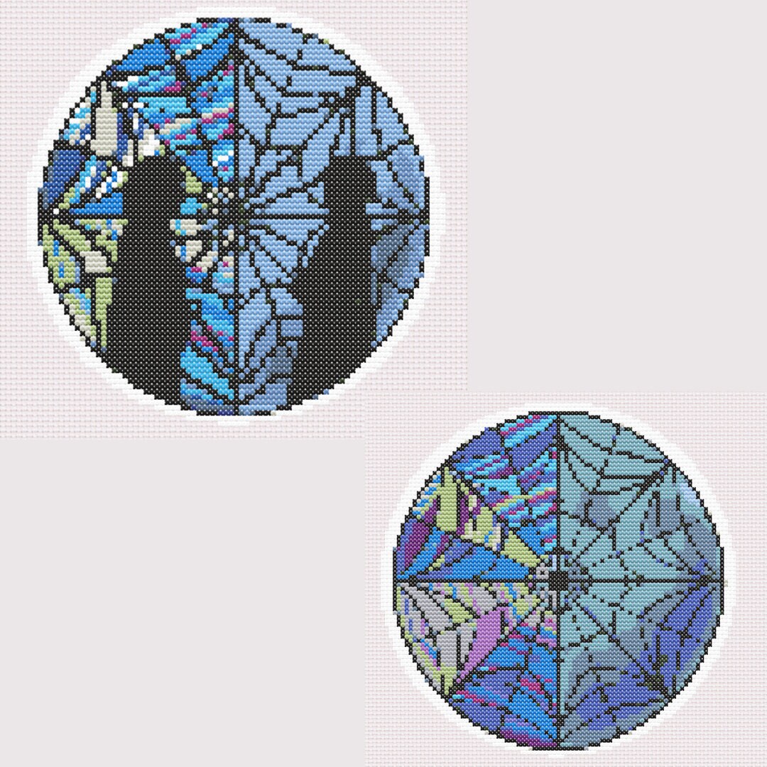 Wednesday Stained Glass Cross Stitch Set | 2 Patterns - Etsy