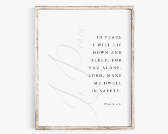 Psalm 4 8 - Etsy