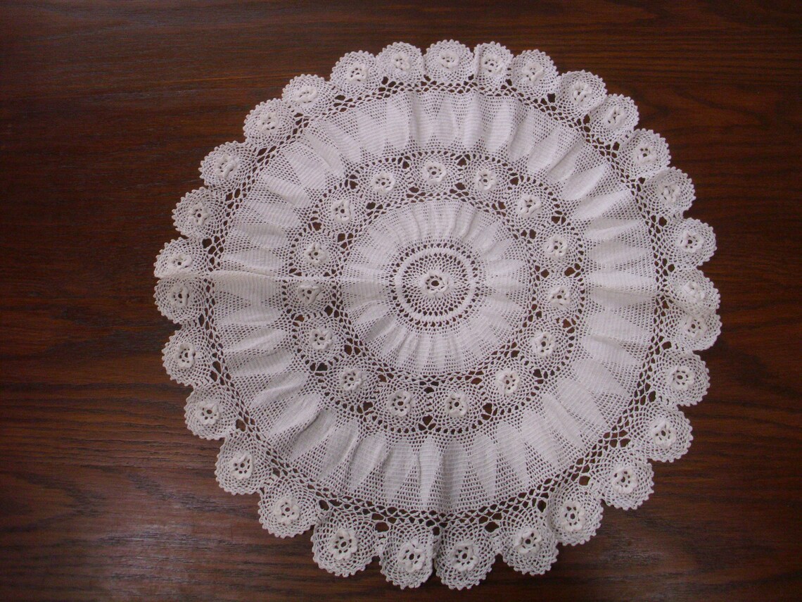 Vintage Round Crochet Doily Large Crochet Doily Large Round - Etsy