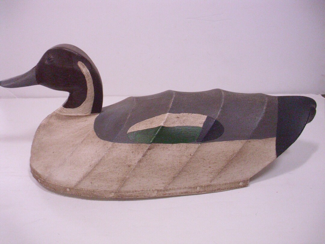 Vintage Wood Carving, Canvas Pintail Duck, Bird Carving, Duck Decoy ...